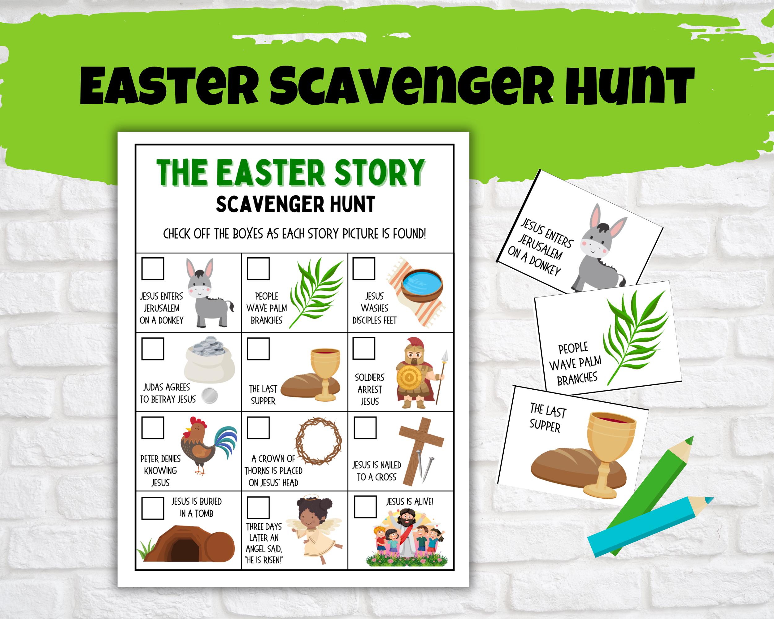 Easter Story Scavenger Hunt, Sunday School Activity, Kids Church, Holy ...