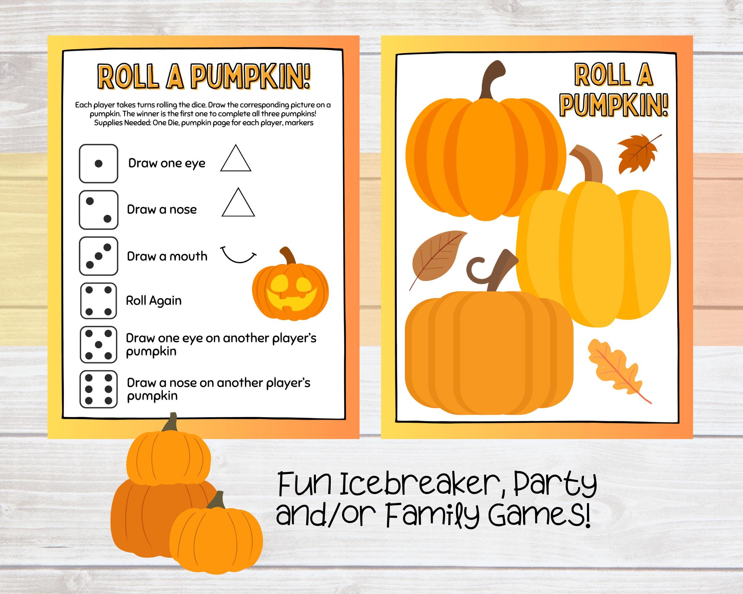 Fall Dice Games, Sunday School Game, Icebreaker, Roll a Turkey, Roll a ...