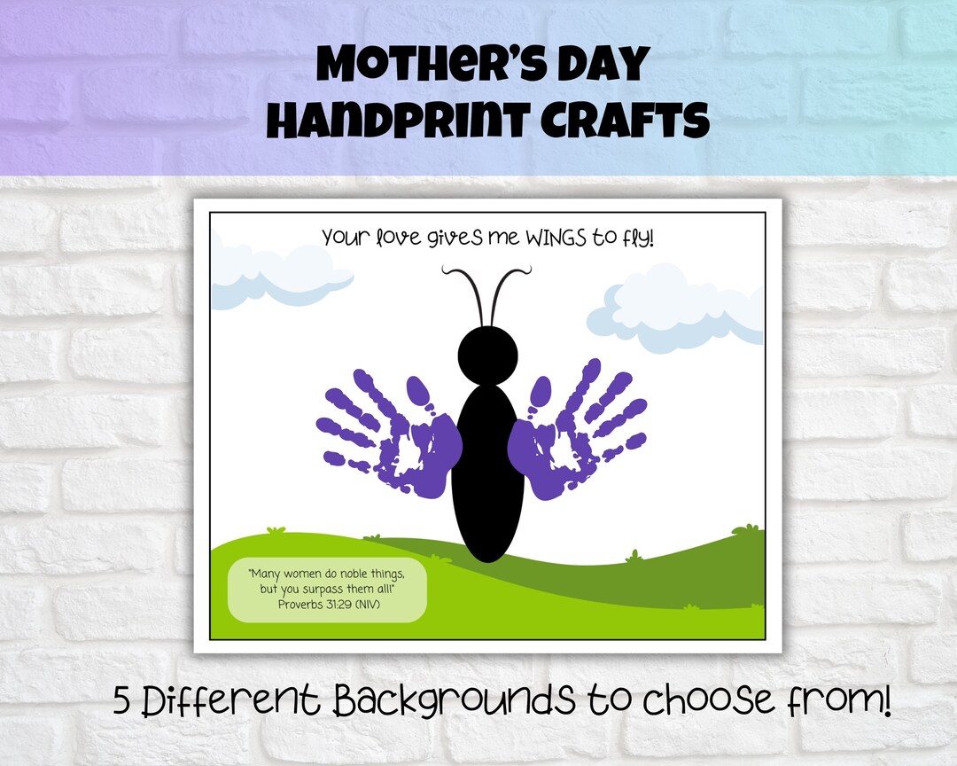 Mother's Day Bible Verse Handprint Bundle, Printable Mother's Day Craft ...