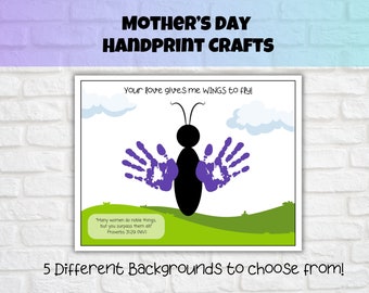 Mother's Day Bible Verse Fingerprint Bundle, Printable Mother's Day ...