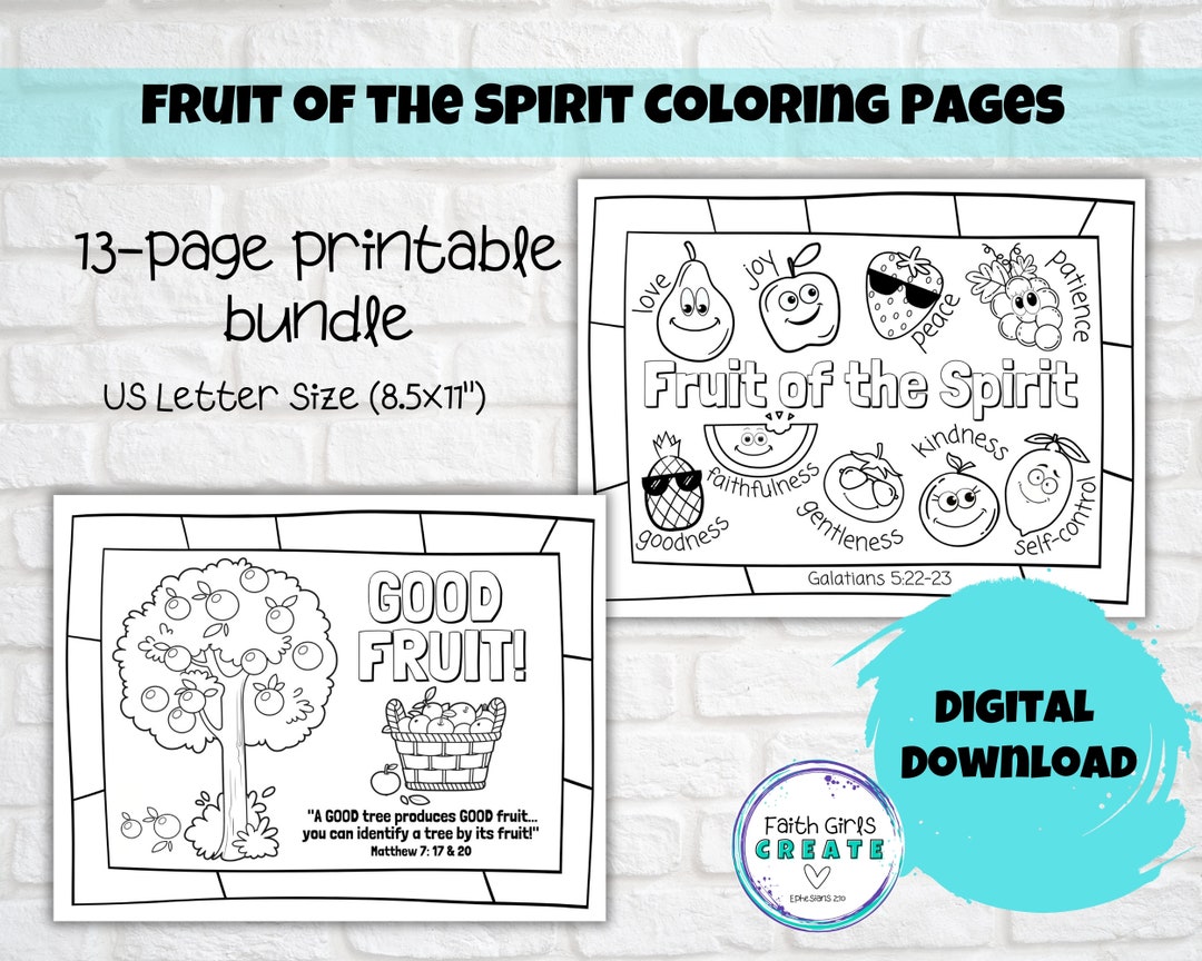Fruit of the Spirit Printable Coloring & Activity Pages, Sunday School ...