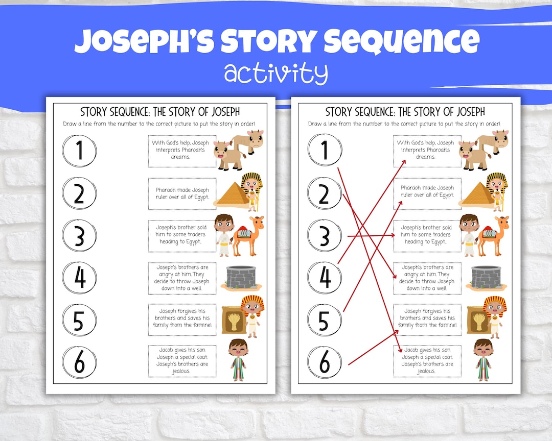 Joseph's Story Sequence Activity, Sunday School Activity, Kids Church ...