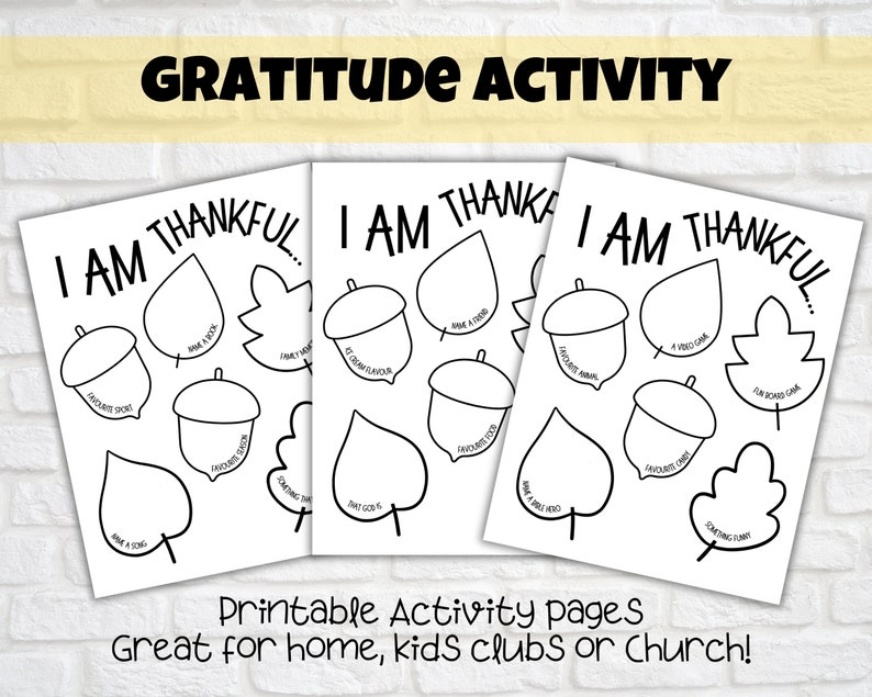 Thanksgiving/fall Bible Themed Activity, 30 Gratitude Prompts, Sunday ...