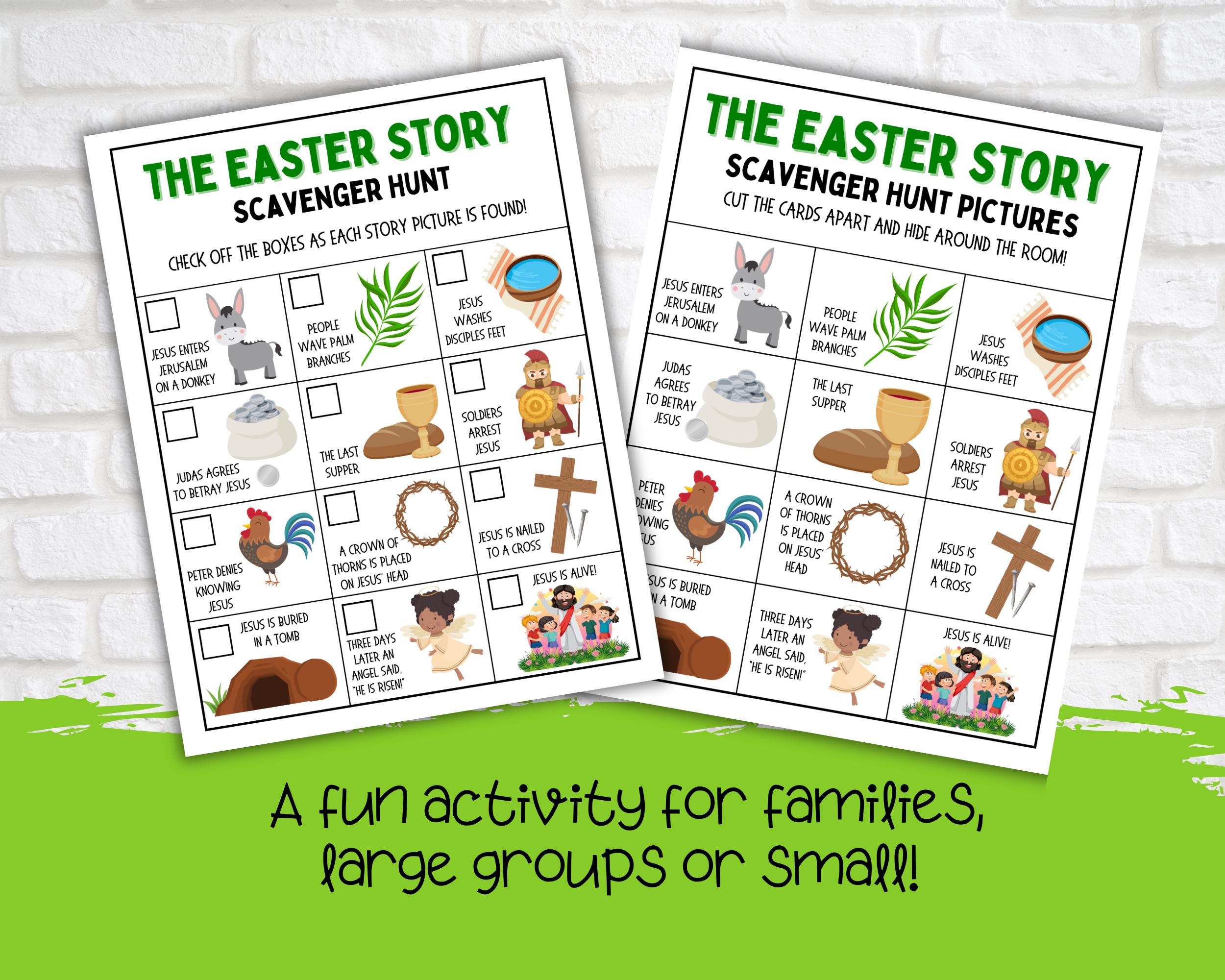 Easter Story Scavenger Hunt, Sunday School Activity, Kids Church, Holy ...