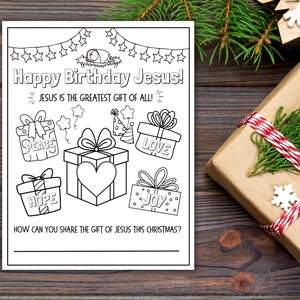 Kids Printable Happy Birthday Jesus Christmas Spinner Color Wheel ...