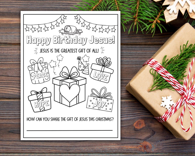 Kids Printable Happy Birthday Jesus Christmas Spinner Color Wheel ...