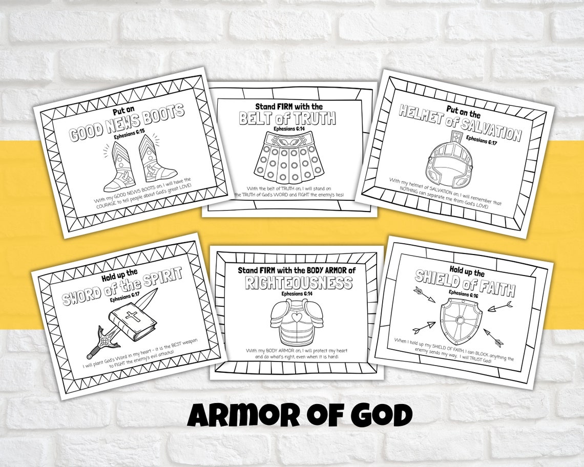 Armor of God Printable Coloring & Activity Pages, Sunday School, Kids ...