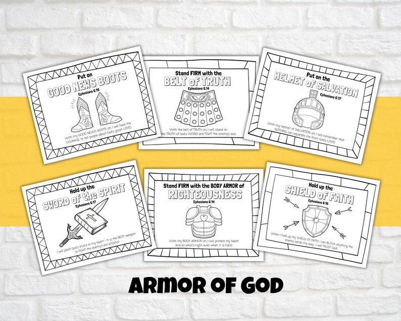 Armor of God Printable Coloring & Activity Pages, Sunday School, Kids ...