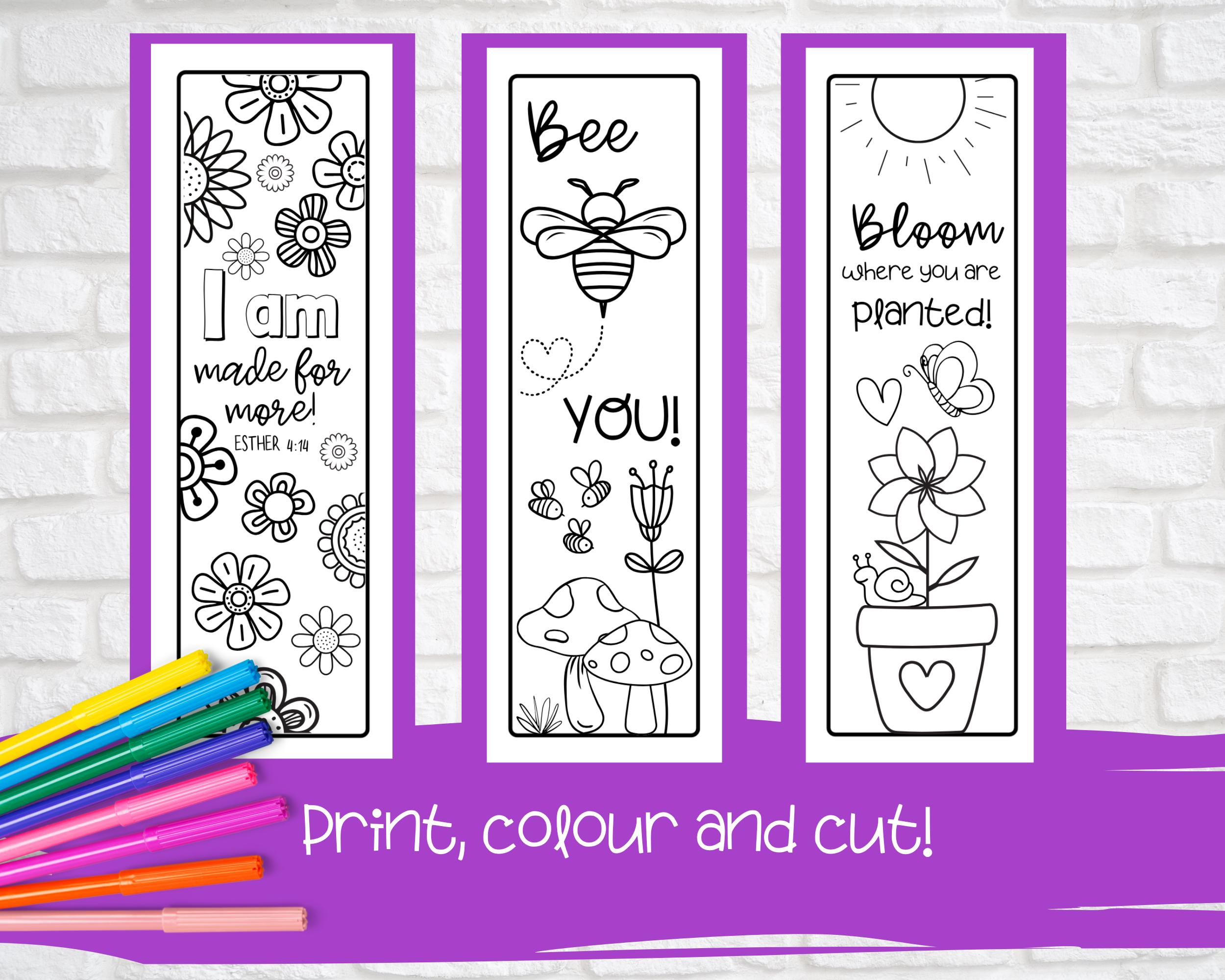 Affirmation Bible Verse Bookmarks, Kids Colouring, Printable Bookmarks ...