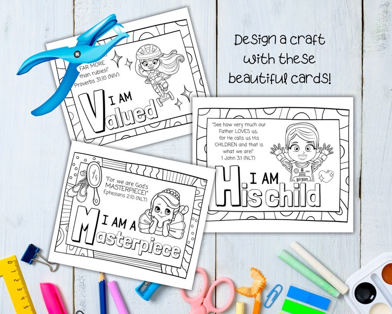 ABC Affirmations Bible Verse Identity in Christ Coloring Pages for ...
