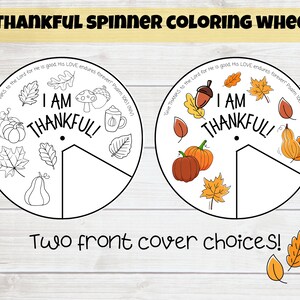 Thankful Spinner Coloring Wheel, Thanksgiving/fall Bible Themed ...