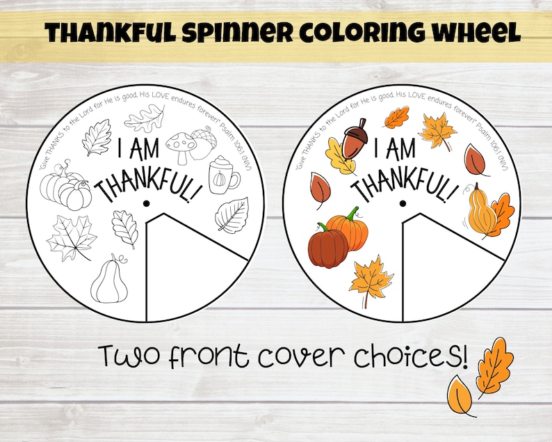 Thankful Spinner Coloring Wheel, Thanksgiving/fall Bible Themed ...