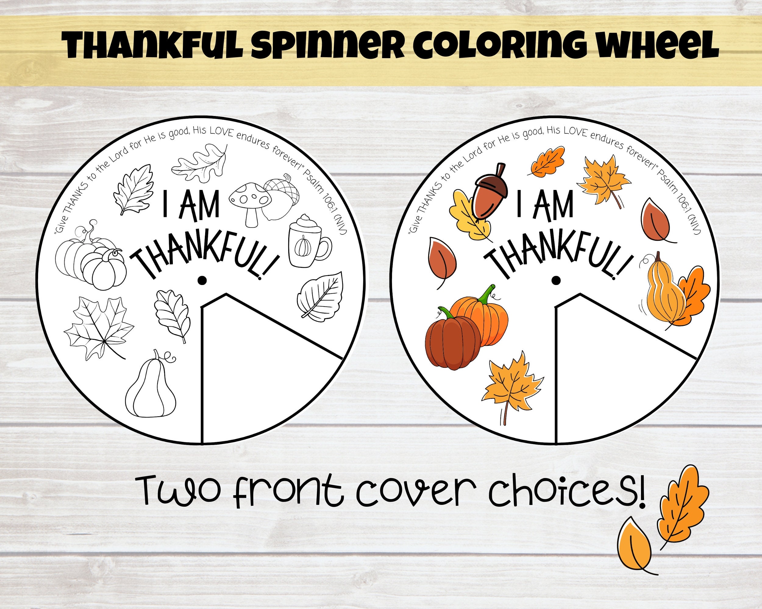 Thankful Spinner Coloring Wheel, Thanksgiving/fall Bible Themed ...