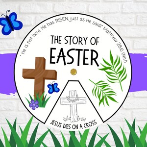 Easter Story Spinner Color Wheel, Sunday School Activity, Kids Church ...