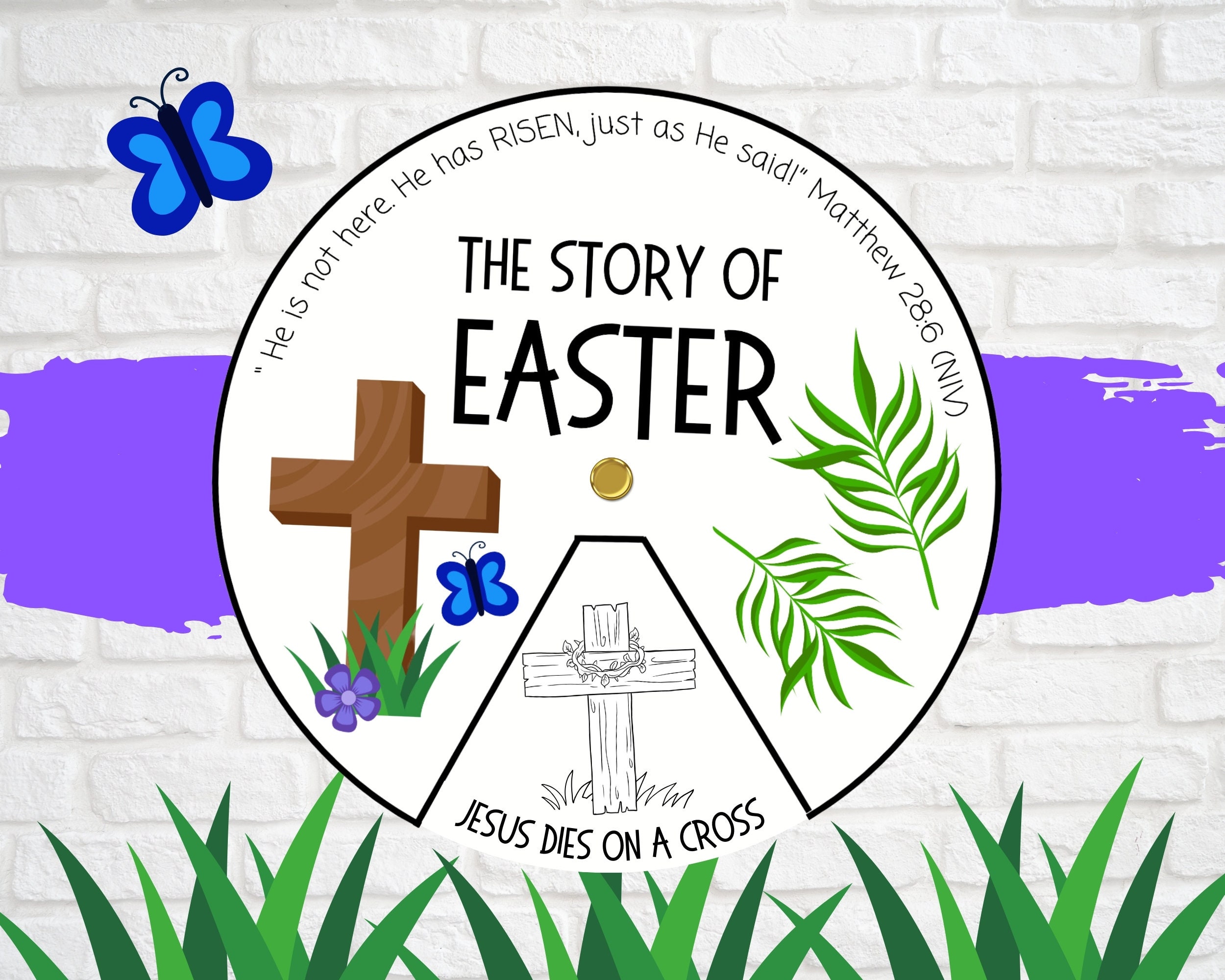 Easter Story Spinner Color Wheel, Sunday School Activity, Kids Church ...