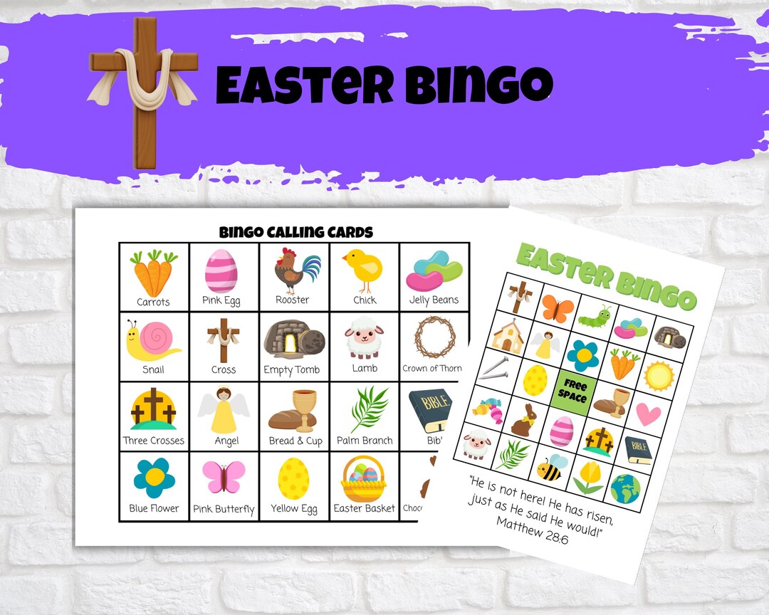 Easter Bingo Game, Sunday School Activity, Kids Church Easter Game ...