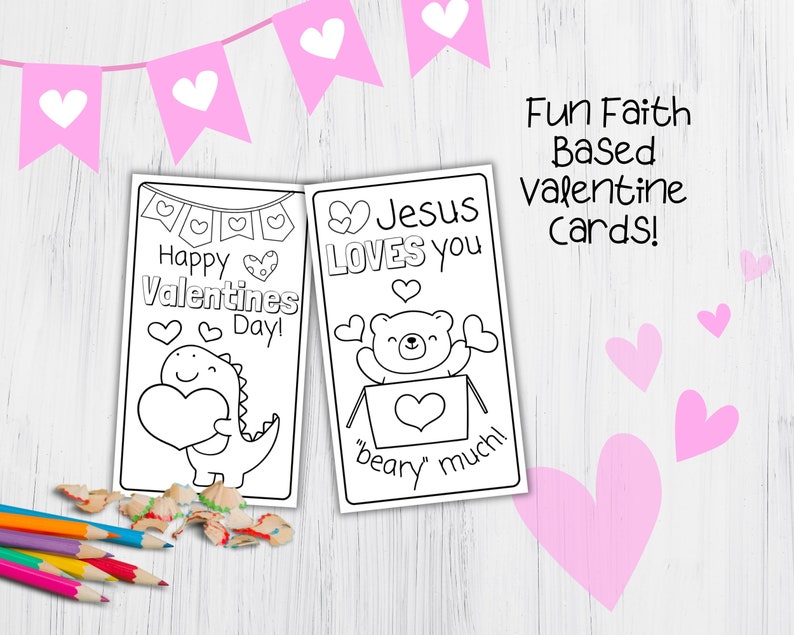 Kids Printable Bible Verse Valentine Cards to Colour, Sunday School ...