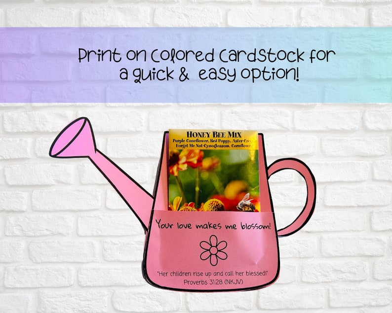 Mother's Day Bible Verse Watering Can Craft, Printable Mother's Day ...