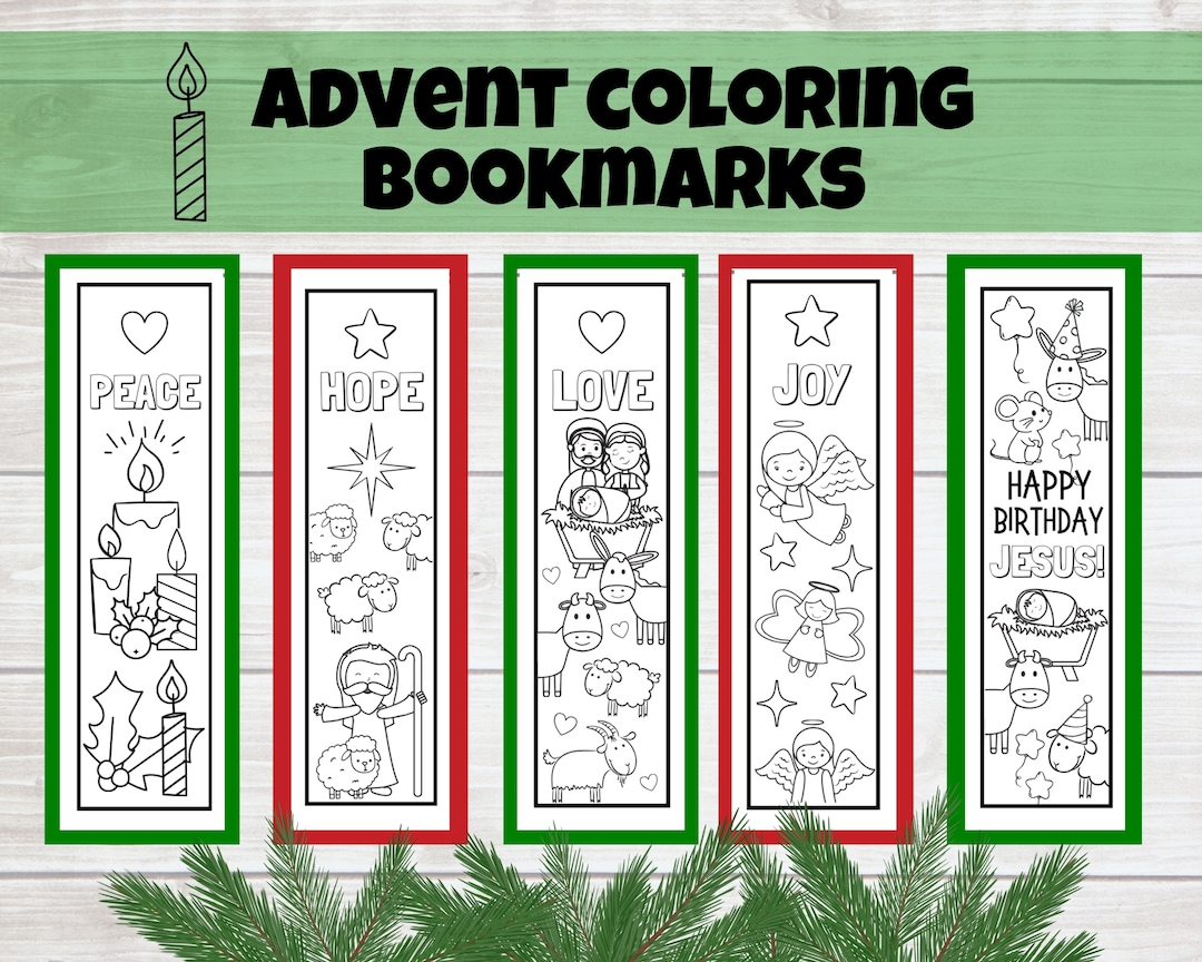 Kids Printable Advent Coloring Bookmarks, Christmas Sunday School ...