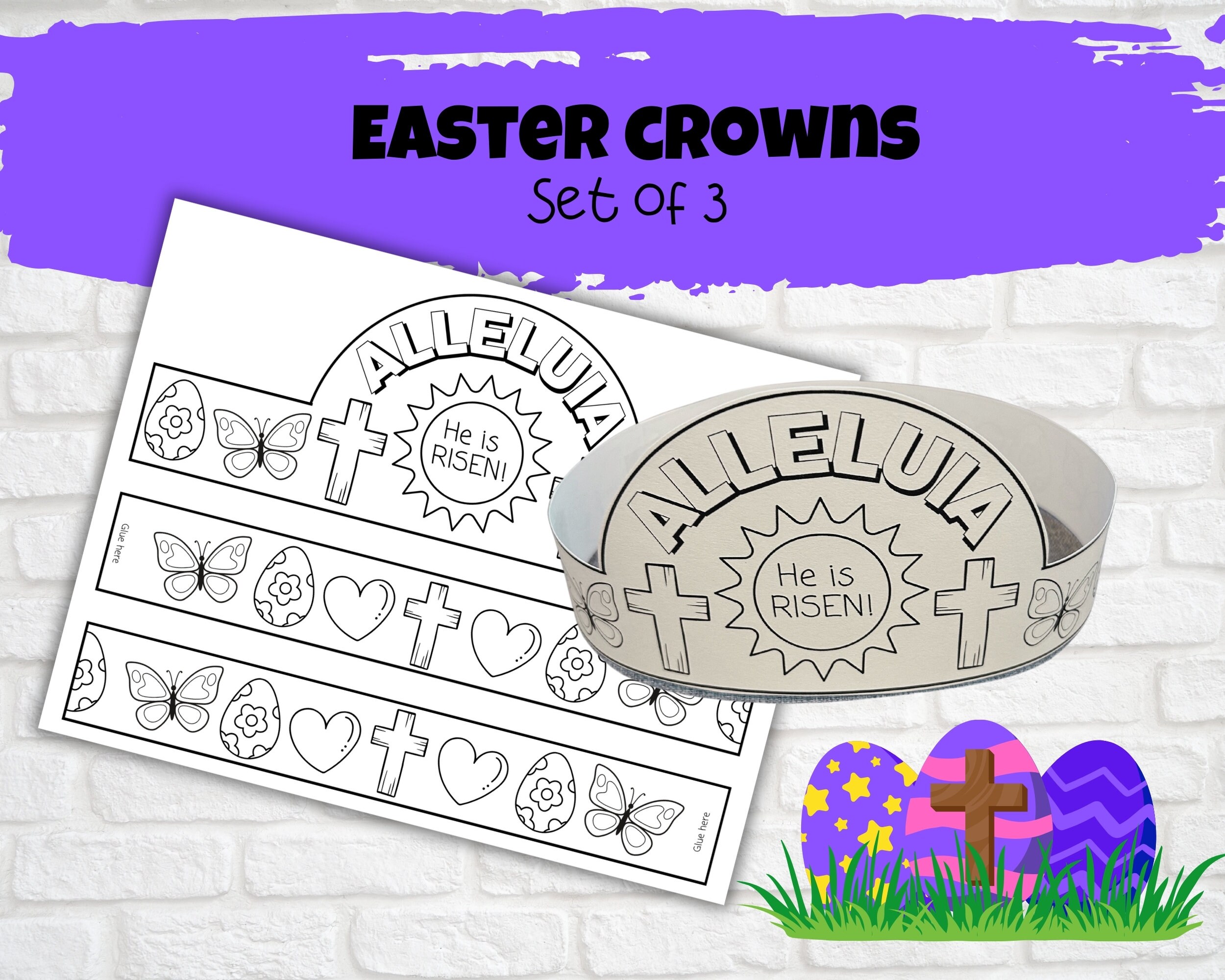 Easter Crown Crafts, Sunday School Activity, Kids Church, Holy Week ...