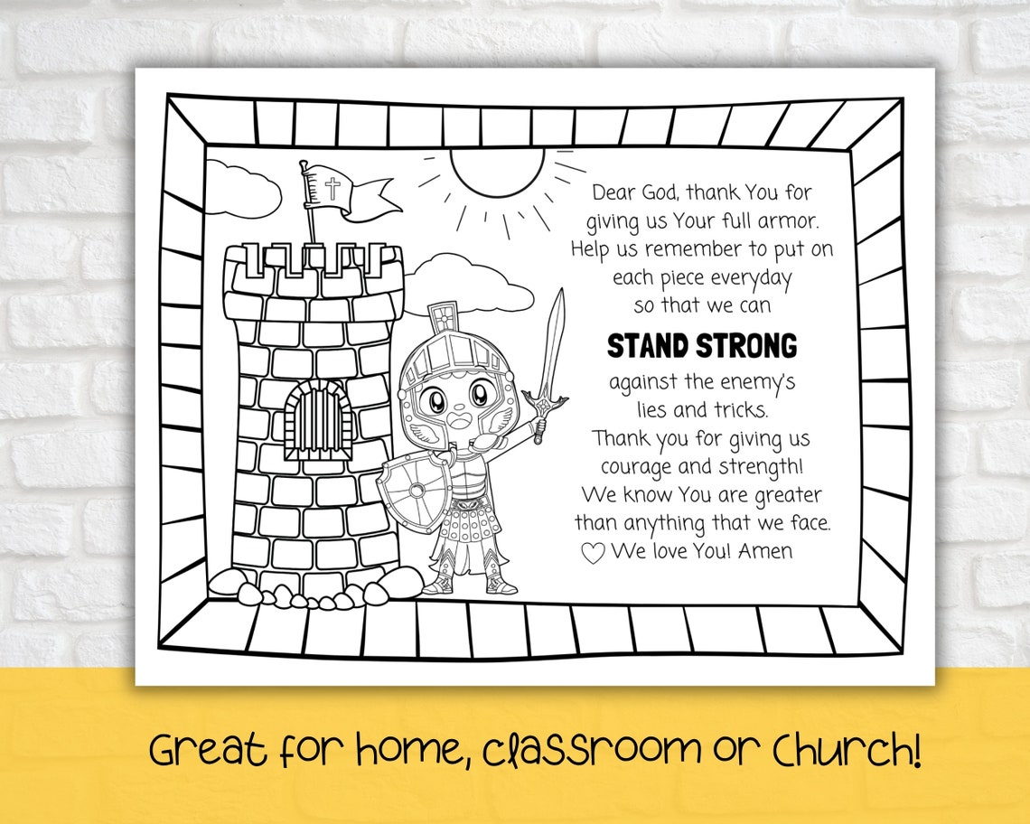 Armor of God Printable Coloring & Activity Pages, Sunday School, Kids ...