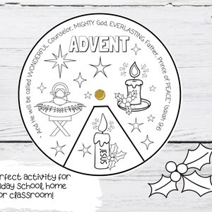 Kids Printable Advent Spinner Color Wheel, Nativity Sunday School ...