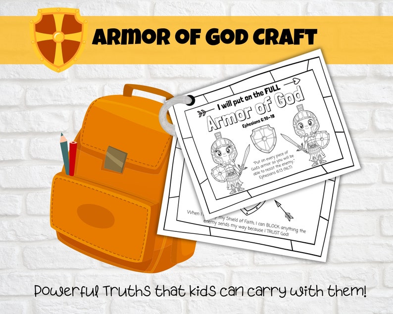 Armor of God Craft, Coloring Activity, Scripture Craft for Home, Sunday ...