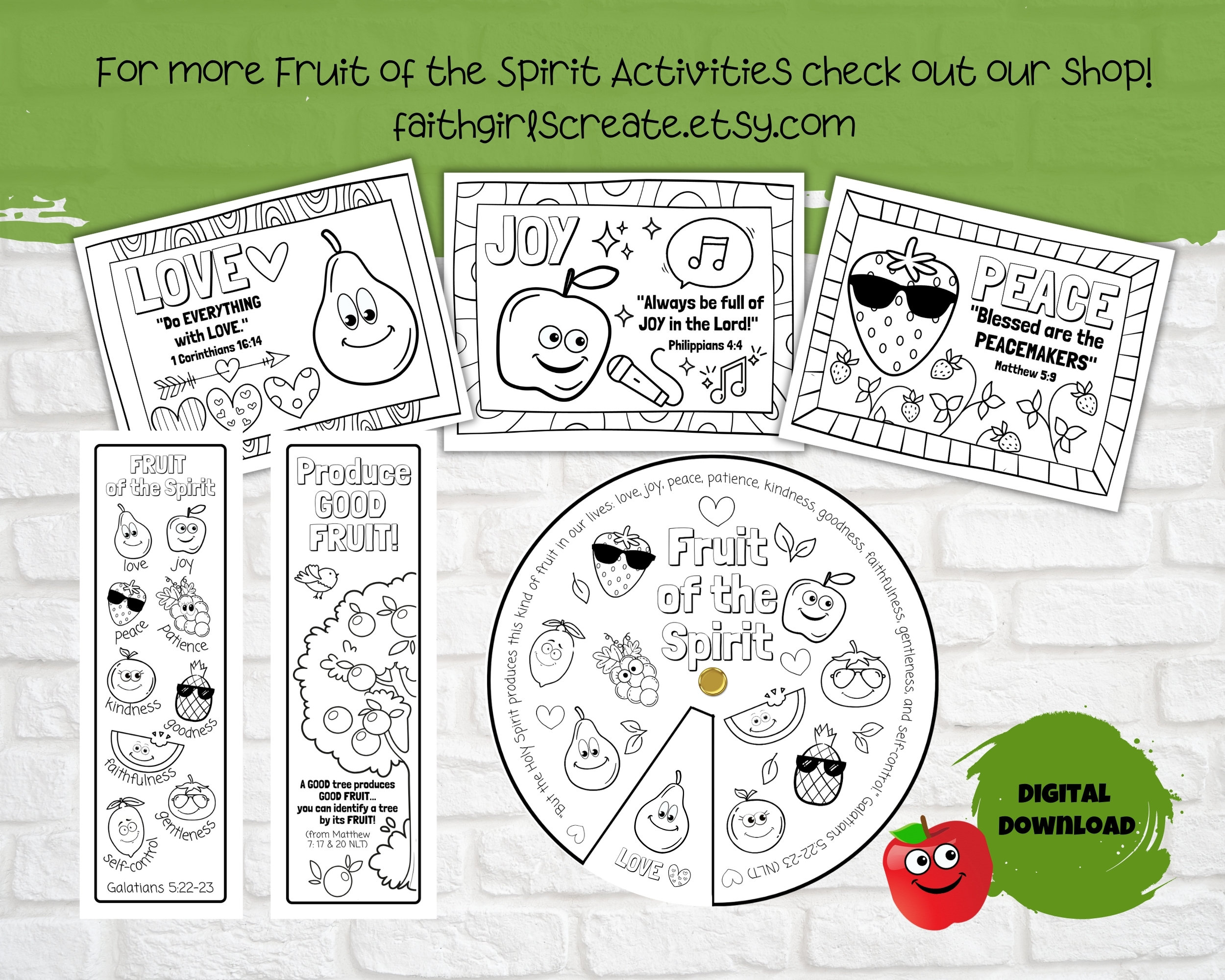 Kids Printable Fruit of the Spirit Craft, Sunday School Activity, Kids ...