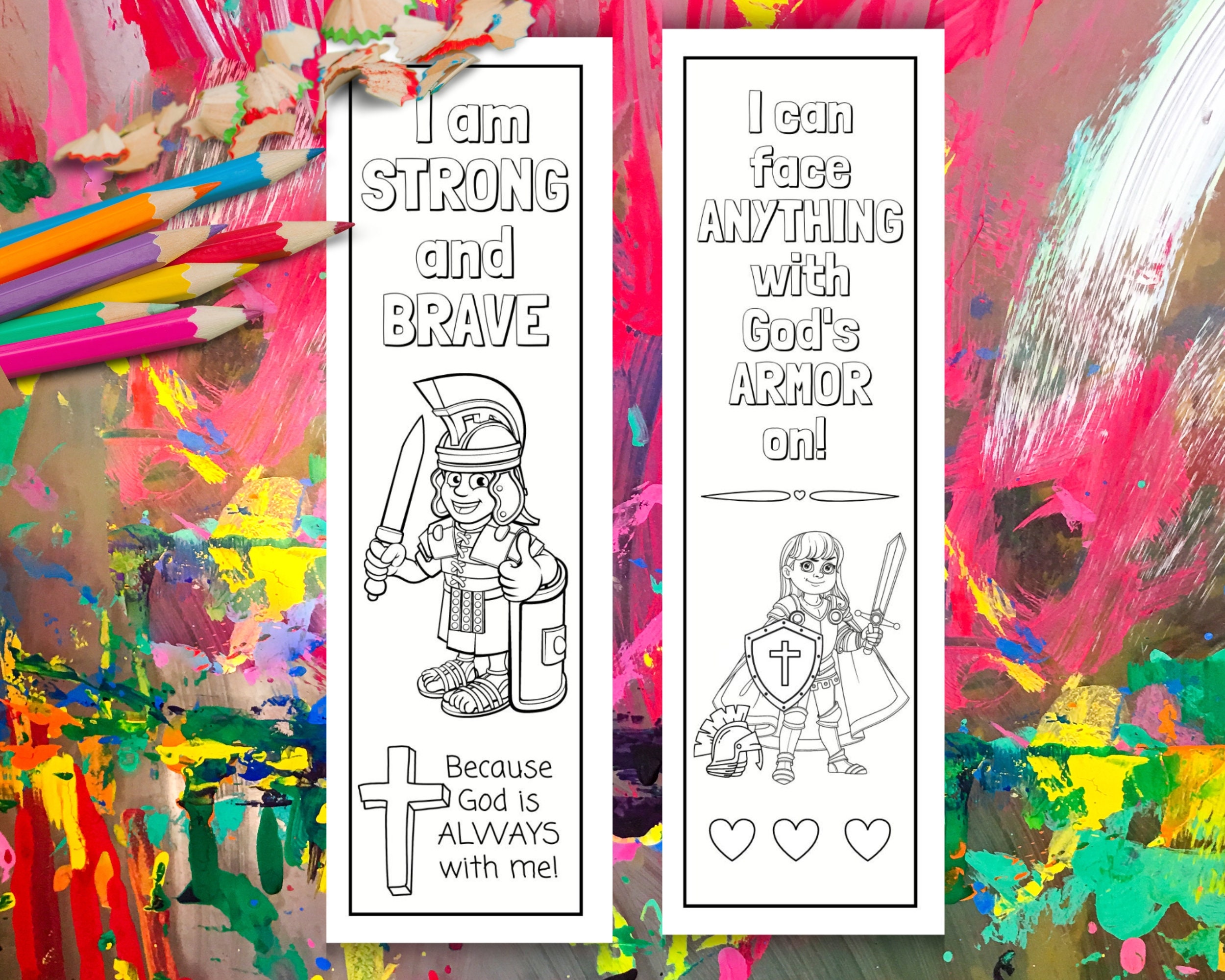 Armor of God Printable Coloring Bookmarks Ephesians 6 Sunday - Etsy Canada