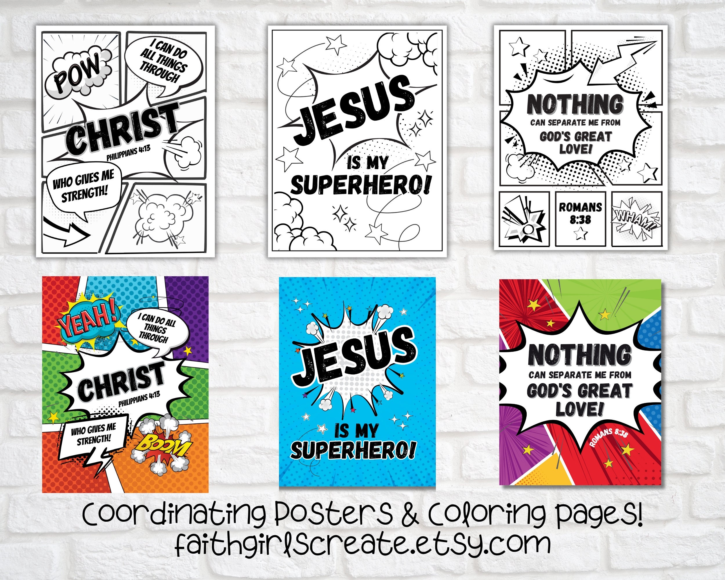 Superhero Bible Verse Wall Art, Printable Scripture Poster, I Can Do ...