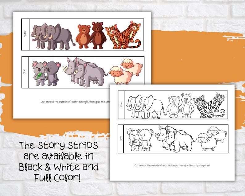 Noah's Ark Story Strips and Coloring Pages, Sunday School Activity ...