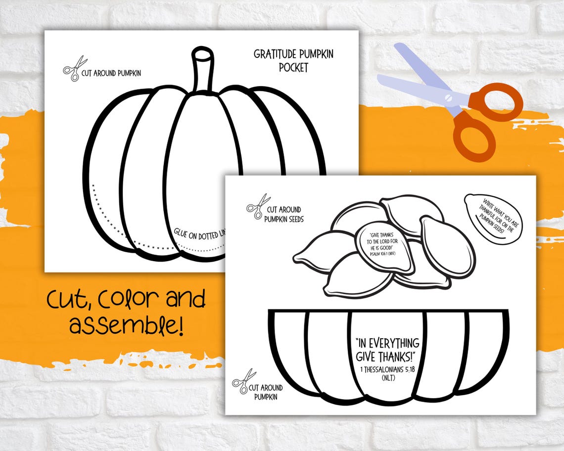 Gratitude Pumpkin Pocket Craft, Thanksgiving/fall Bible Themed Activity ...
