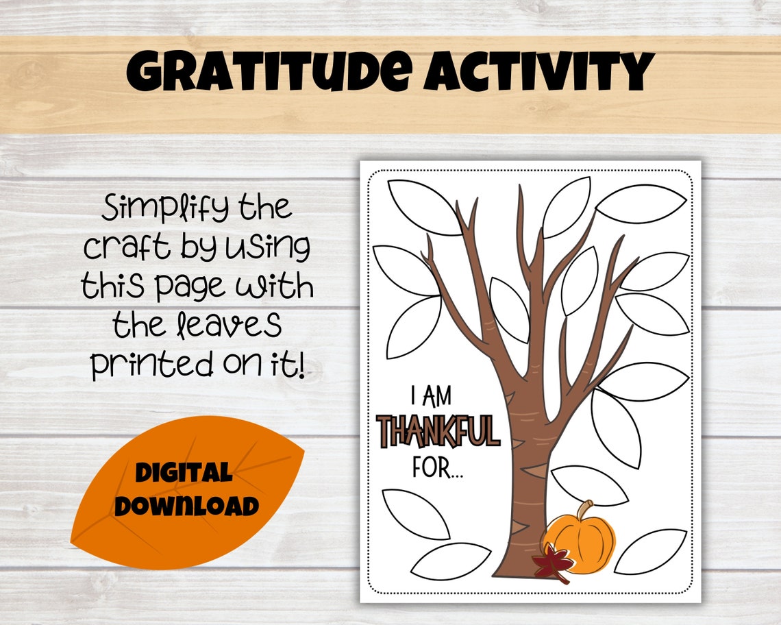 Thanksgiving/fall Gratitude Tree Kids Activity, 30 Faith-filled ...
