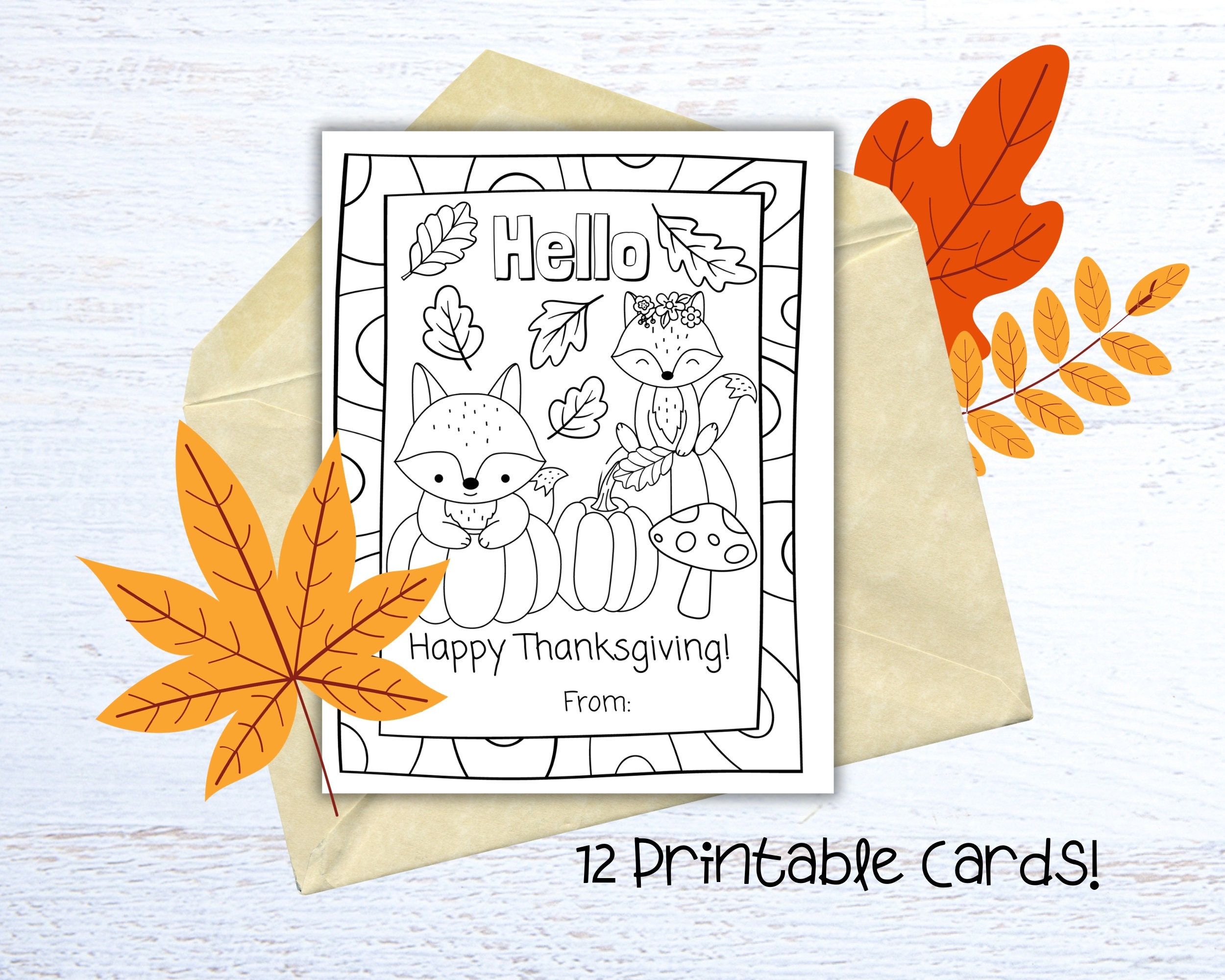 Thanksgiving/fall Bible Themed Coloring Card Set of 12 for Kids ...