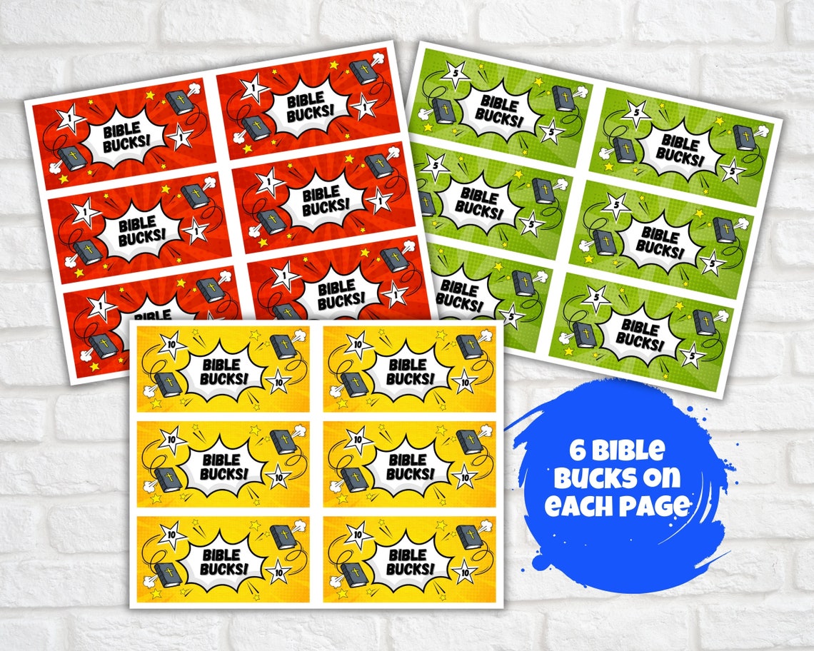 Superhero Printable Bible Bucks, Bible Memory Verse Reward System ...