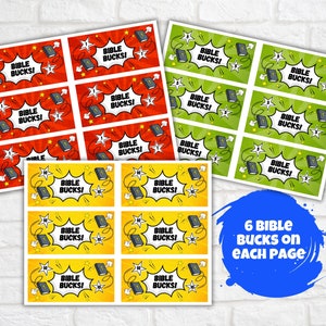Superhero Printable Bible Bucks, Bible Memory Verse Reward System ...