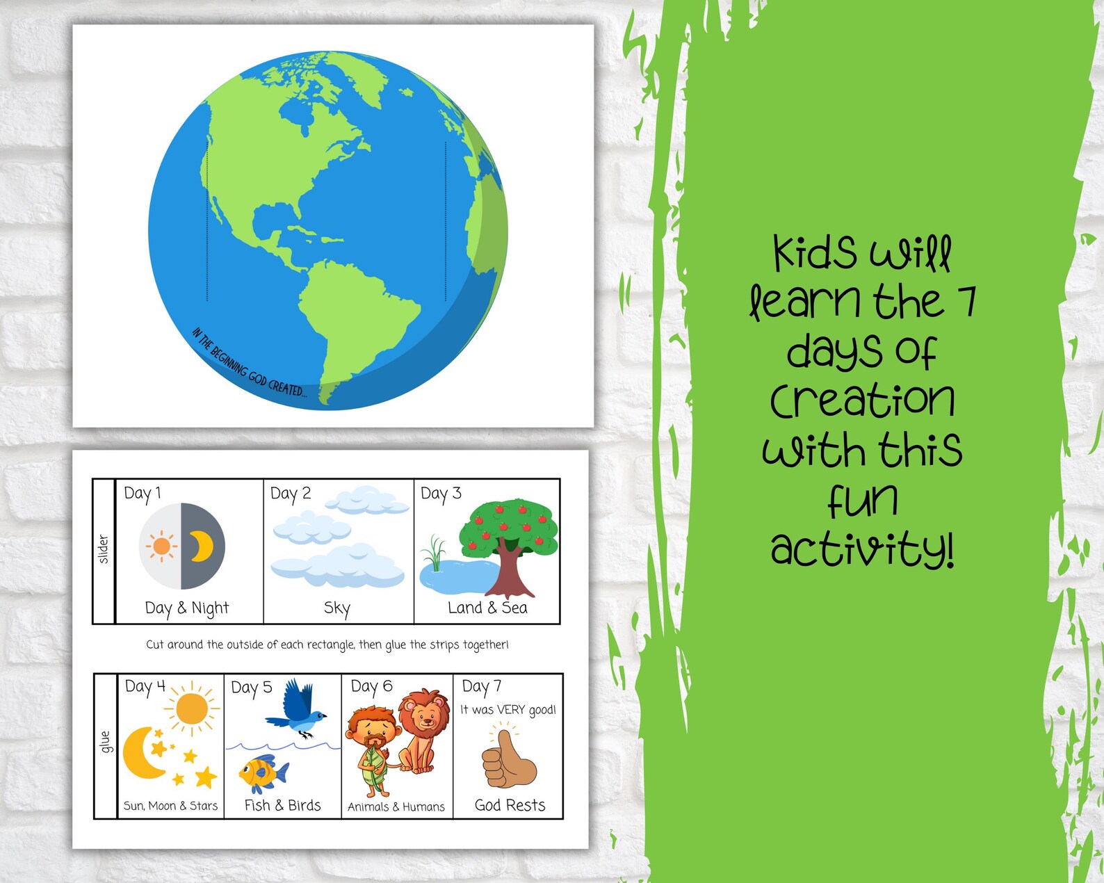Story of Creation Story Strips, Sunday School Activity, Kids Church ...