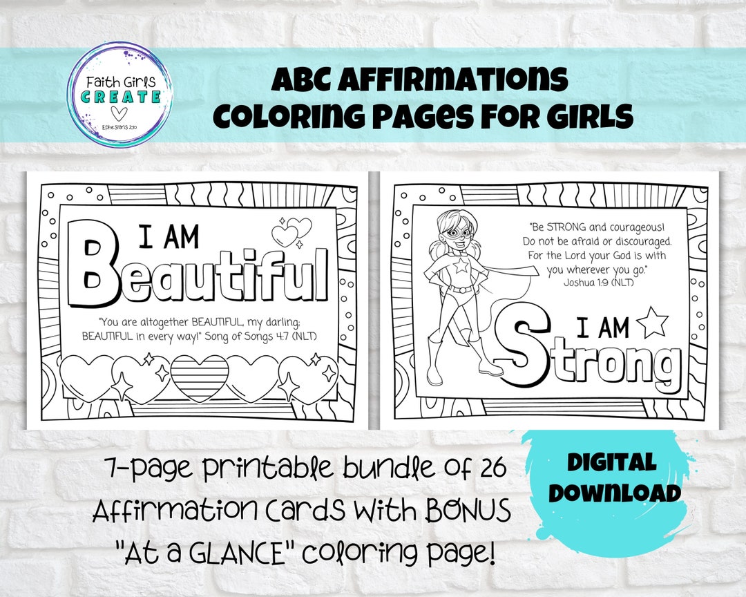ABC Affirmations Bible Verse Identity in Christ Coloring Pages for ...