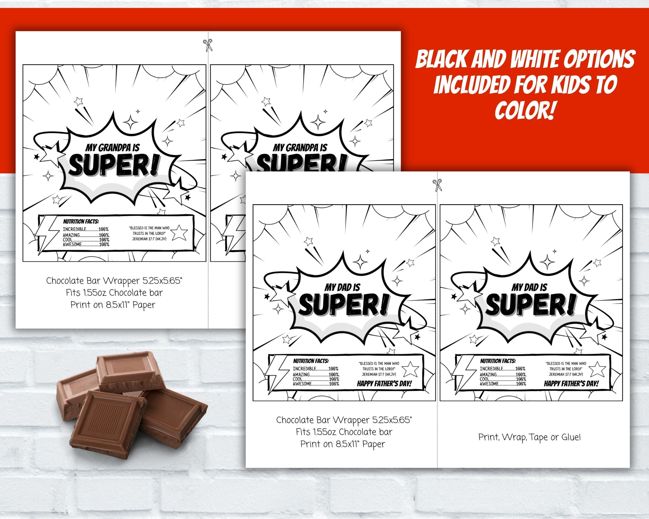 Father's Day Bible Verse SUPERHERO Bundle, Printable Craft, Superhero ...