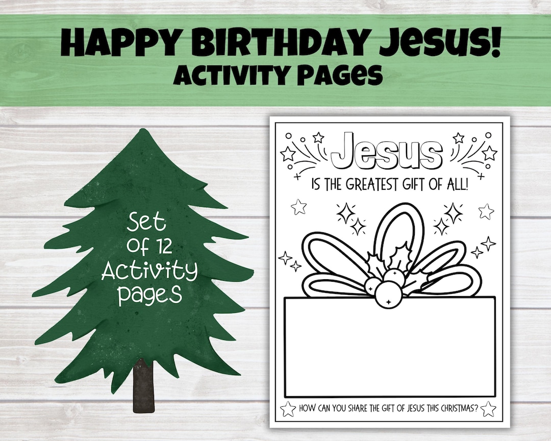 Happy Birthday Jesus Activity Pages, Set of 12 Fun and Creative ...