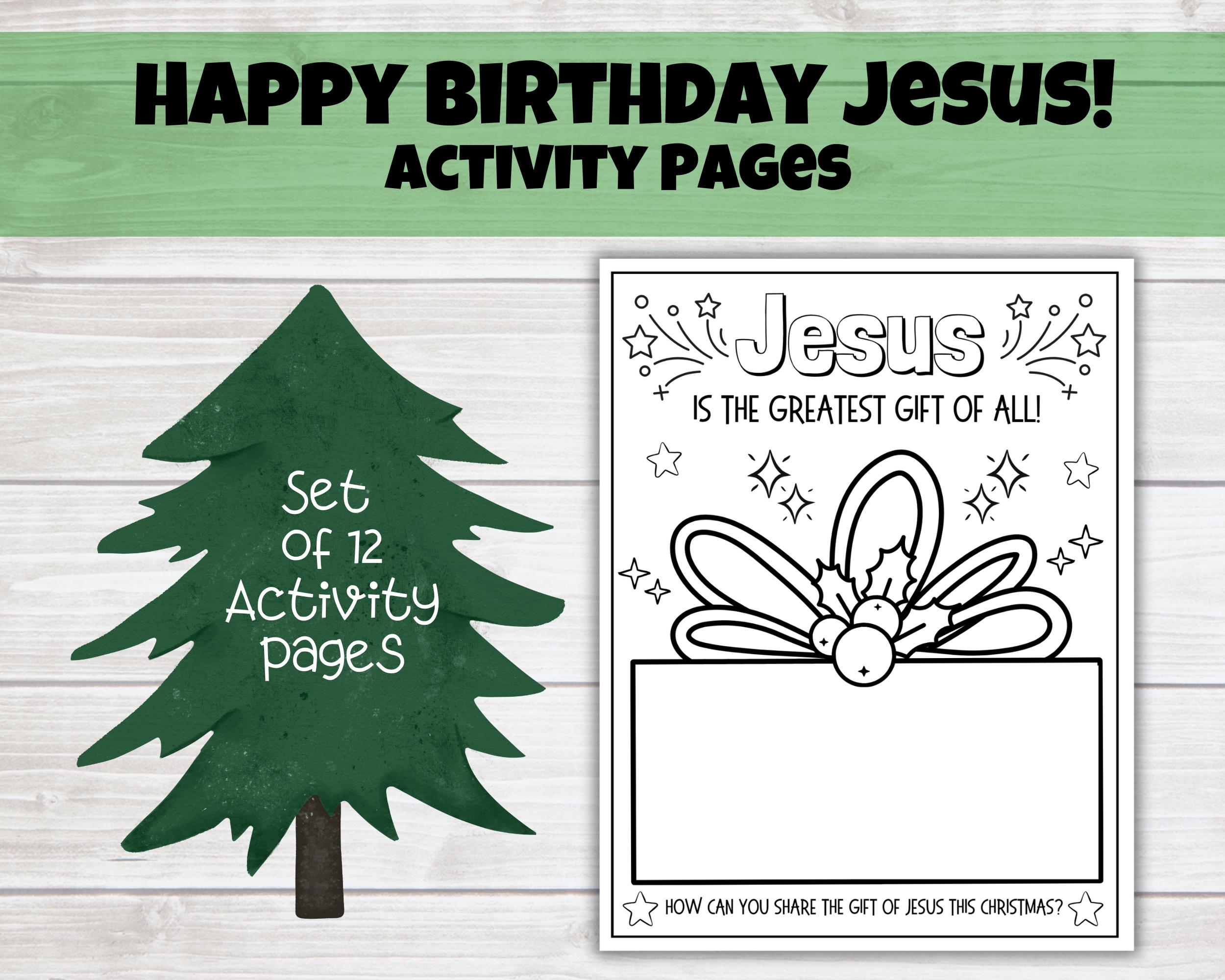 Happy Birthday Jesus Activity Pages, Set of 12 Fun and Creative ...