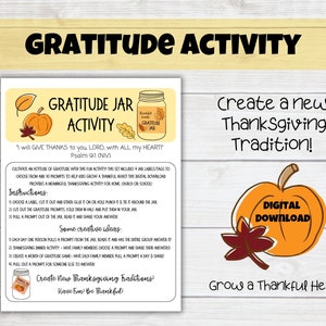 Thanksgiving/fall Gratitude Jar Kids Activity, 30 Faith-filled ...