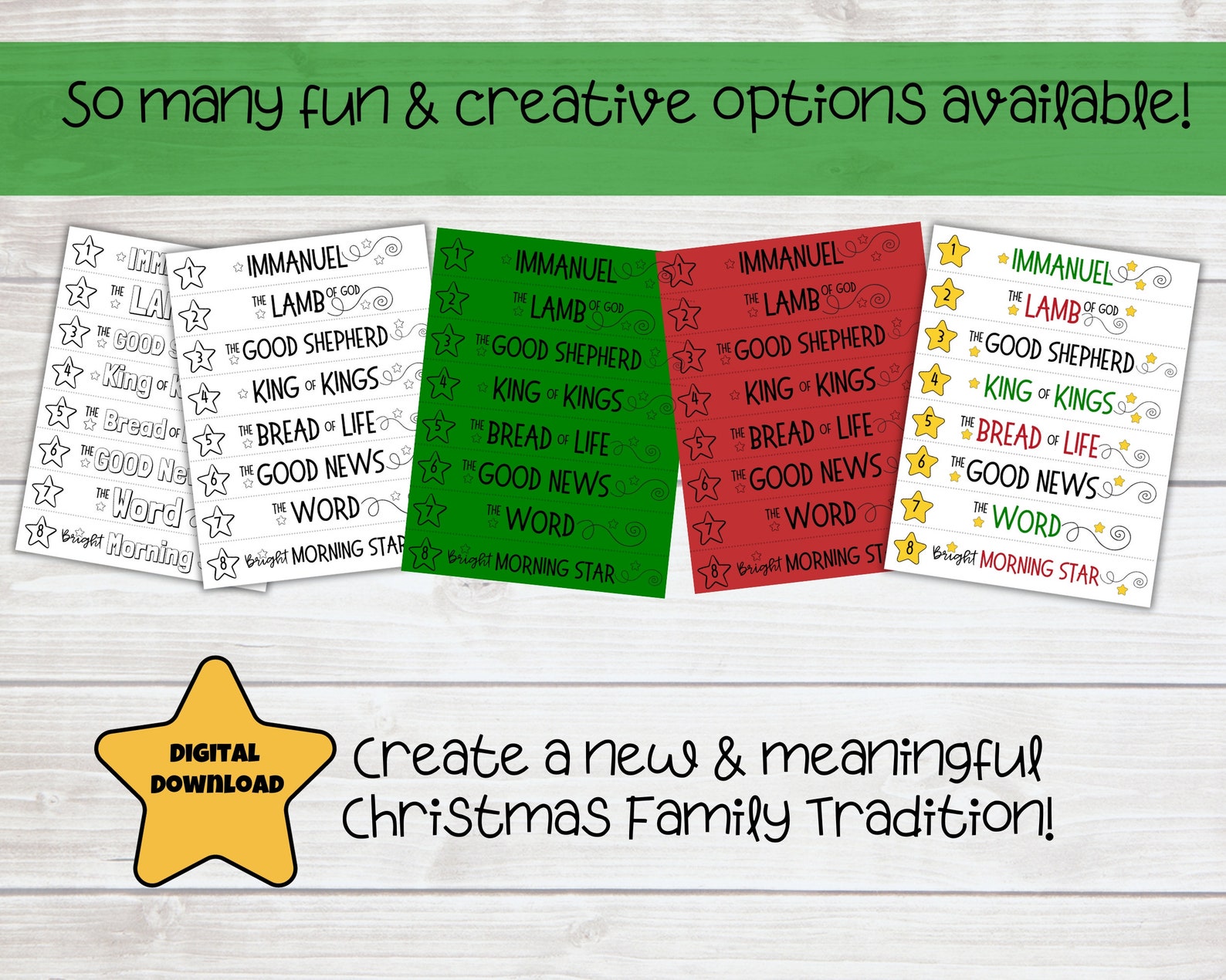 Names of Jesus Advent Paper Chain Activity & Devotional, 24 Names of ...