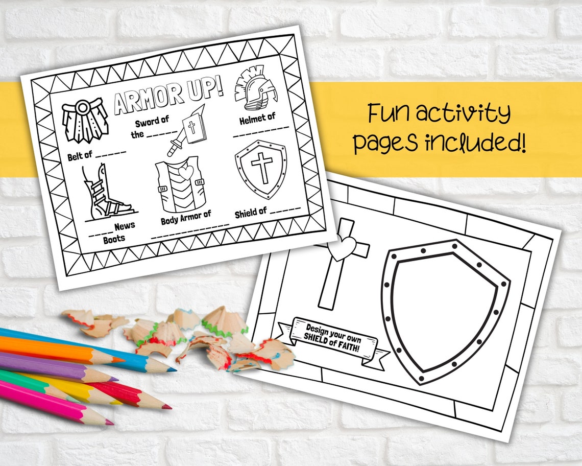Armor of God Printable Coloring & Activity Pages, Sunday School, Kids ...