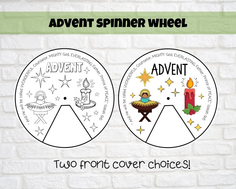 Kids Printable Advent Spinner Color Wheel, Nativity Sunday School ...