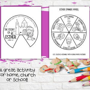 Kids Printable Queen Esther Story Spinner Wheel, Sunday School Activity ...