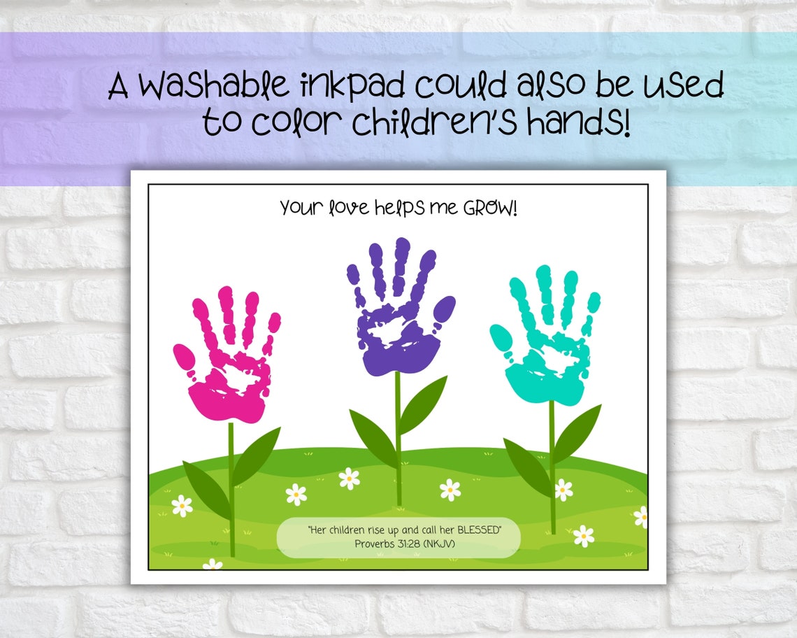 Mother's Day Bible Verse Handprint Bundle, Printable Mother's Day Craft ...