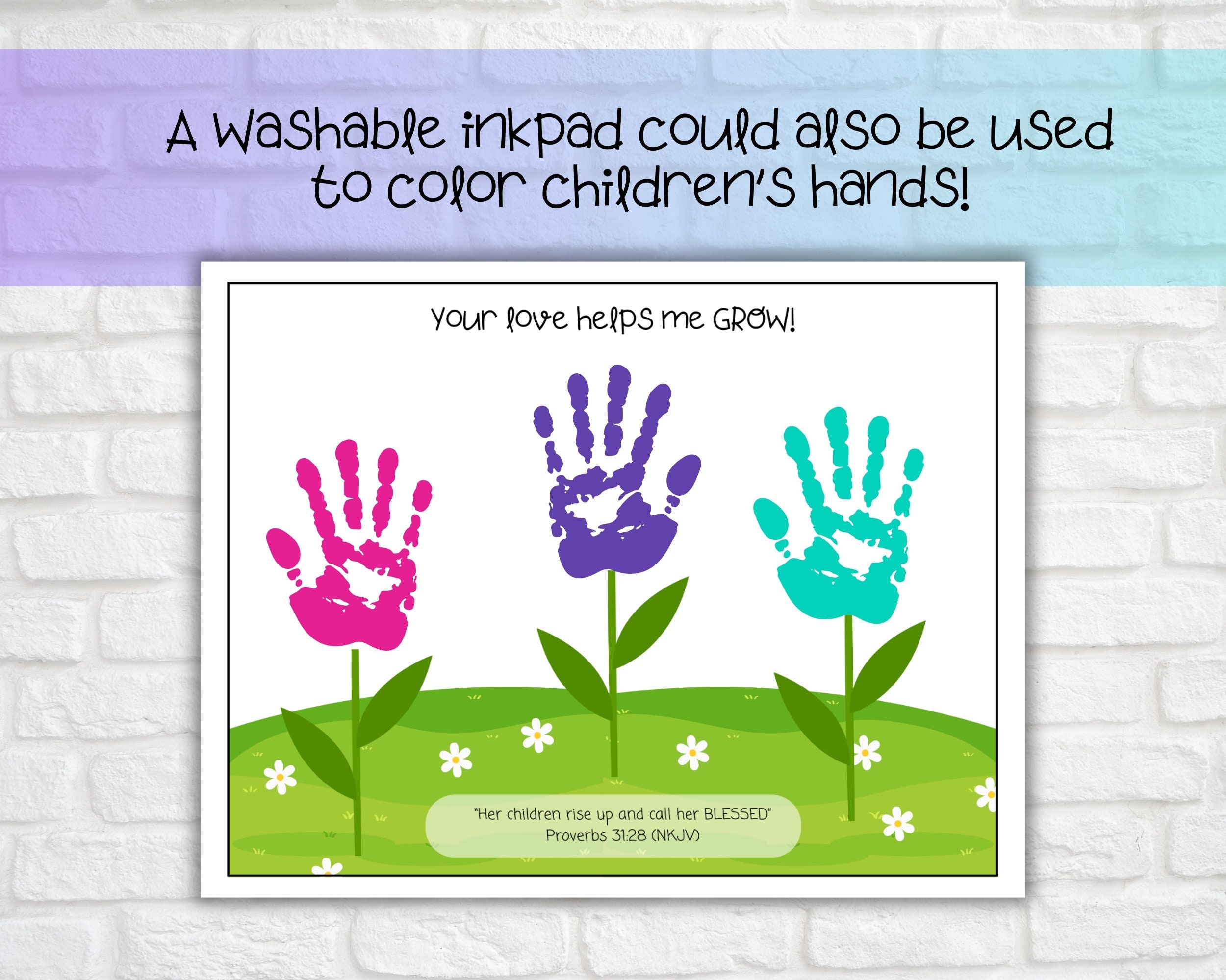 Mother's Day Bible Verse Handprint Bundle, Printable Mother's Day Craft ...