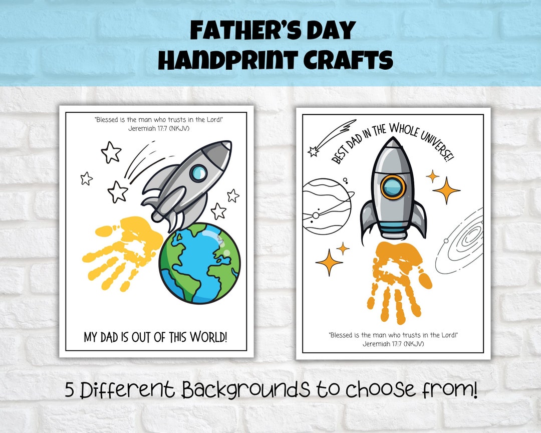 Father's Day Bible Verse Handprint Bundle, Printable Father's Day Craft ...