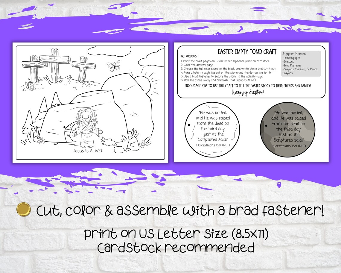 Easter Empty Tomb Craft, Sunday School Activity, Kids Church, Holy Week ...